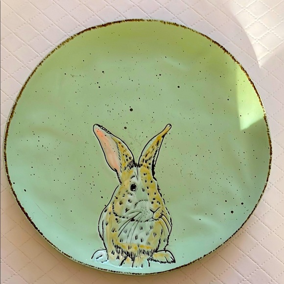 spectrum | Accents | Whimsical Green Plate With Rabbit Illustration ...